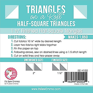 Triangles On A Roll 1-1/2in Half Square 50ft Template, 1.5"