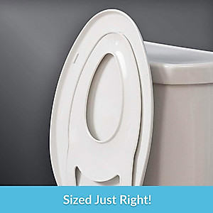 Little2Big 181SLOW 000 Toilet Seat with Built-In Potty Training Seat, Slow-Close, and will Never Loosen, ELONGATED, White