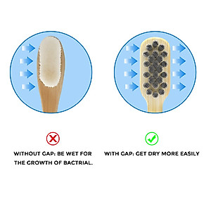 N-amboo Super Soft Toothbrush Bamoo Toothbrush 10000 Nano Bristles White Extra Soft Bristles Pack of 8