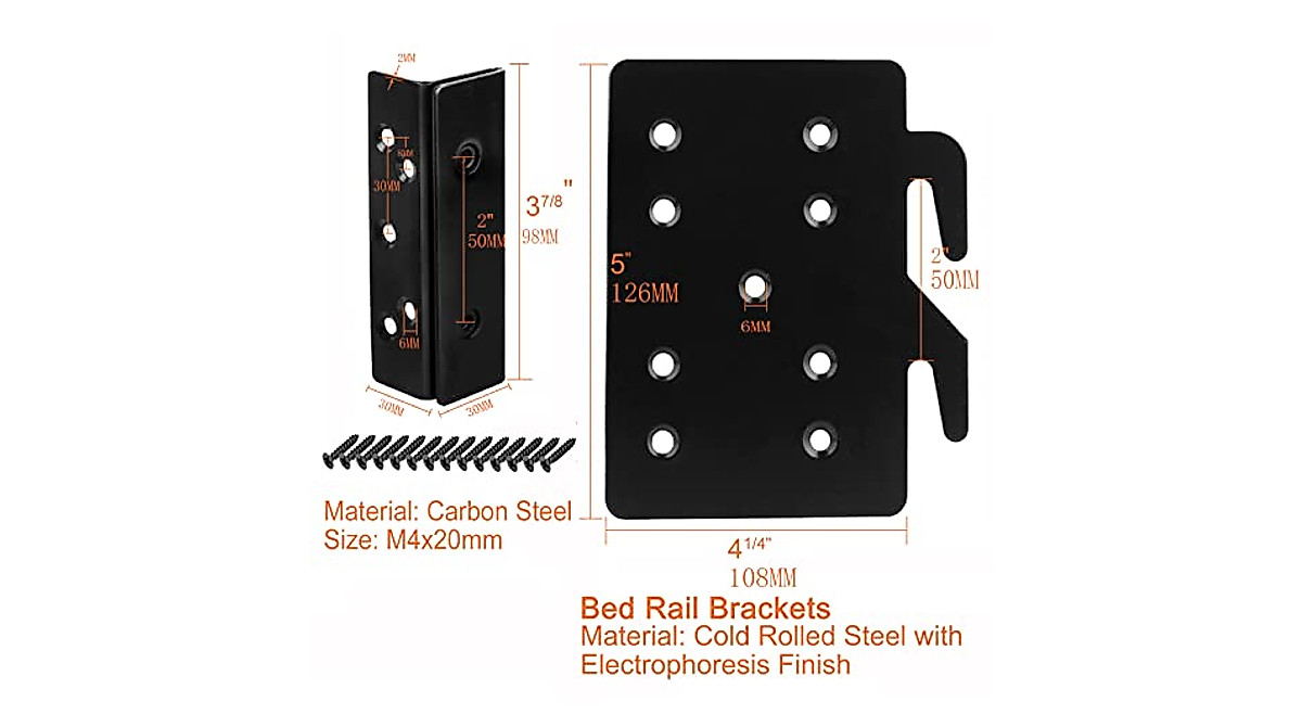 Heavy Duty Bed Rail Hooks – Universal Bed Frame Hardware
