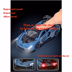 Alloy Collectible Blue McLaren Senna Toy Vehicle Pull Back DieCast Car Model with Lights and Sound