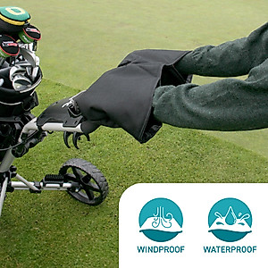 ProActive Sports, Golf Ultimittens, Cold Weather, Waterproof & Windproof Mittens for Golf Push Carts, Keep Your Golf Glove and Hands Dry & Warm, Black
