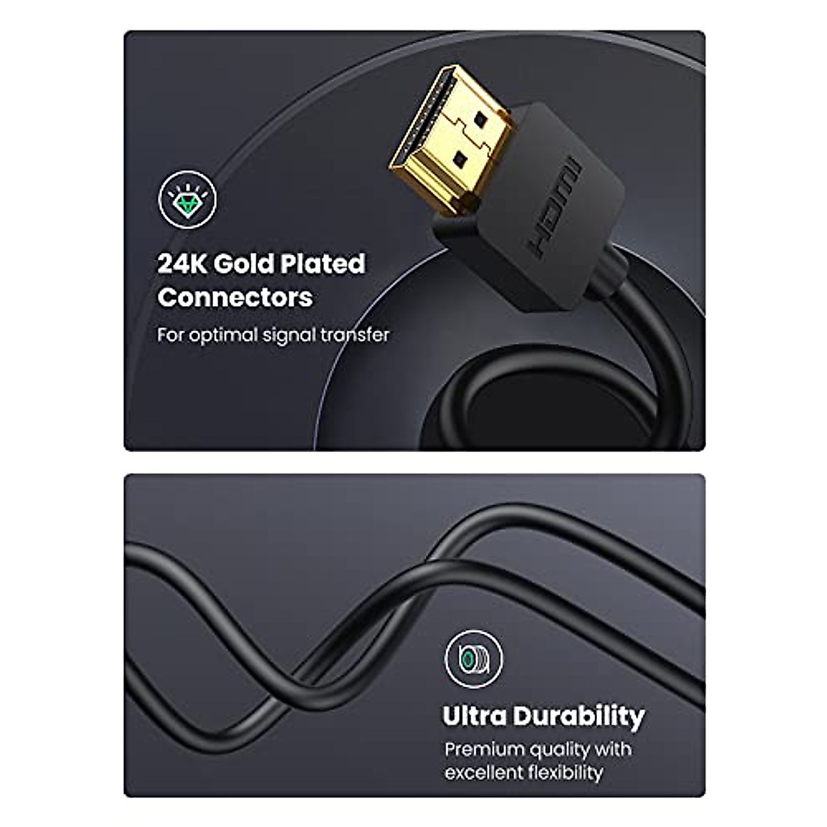 UGREEN Micro HDMI to HDMI Cable Adapter 4K 60Hz Ethernet Audio Return Channel Compatible with GoPro Hero 7/6 Raspberry Pi 4 Retroid Pocket 2+ Yoga 3 B500 Sony A6000 Camera Video Capture Card 3FT