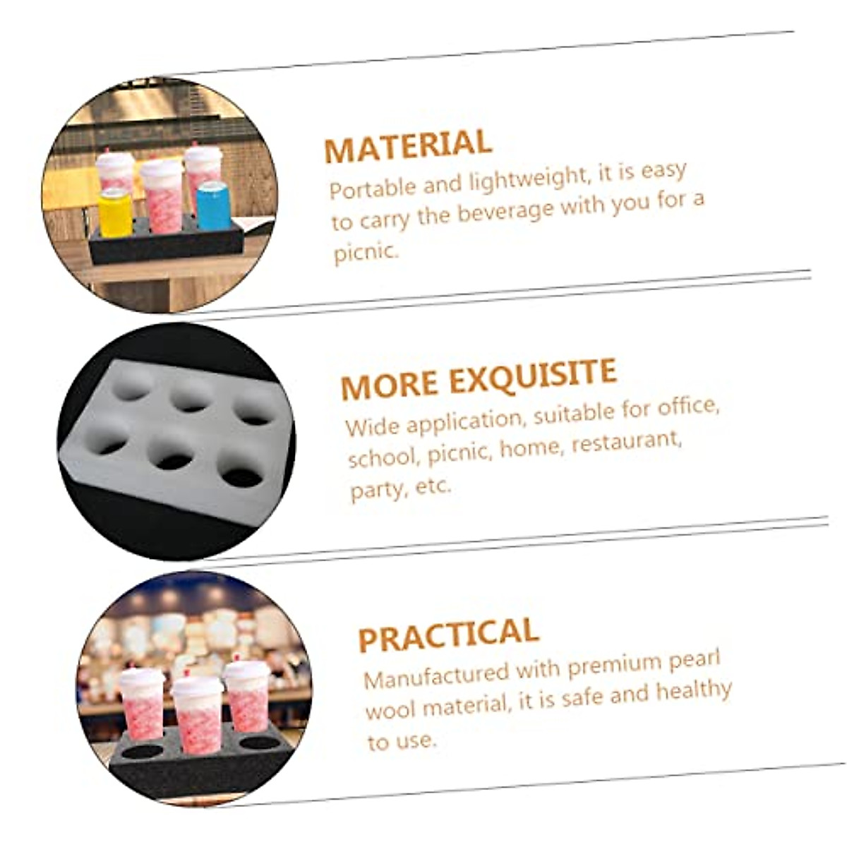 2pcs Milk Tea Cup Holder Cup Drink Carrier Tray Coffee Cup Fixing Holders 4 Cup Holder Drink Carriers Hot Drink Holder Car Cup Holder Outdoor Cup Tray Insulation Pearl re-usable