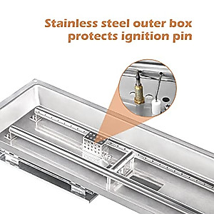 UMAX Fire Pit Kit, 28.7” x 11” Fire Pit Burner for Propane Fire Pit, Stainless Steel Fire Pit Table Insert with 11 LBS Blue Glass Beads