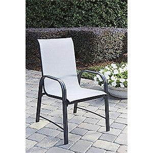 Cosco Outdoor Living Dining Chairs, 6-Pack, Gray Frame, Light Gray Sling (88645GLGE)