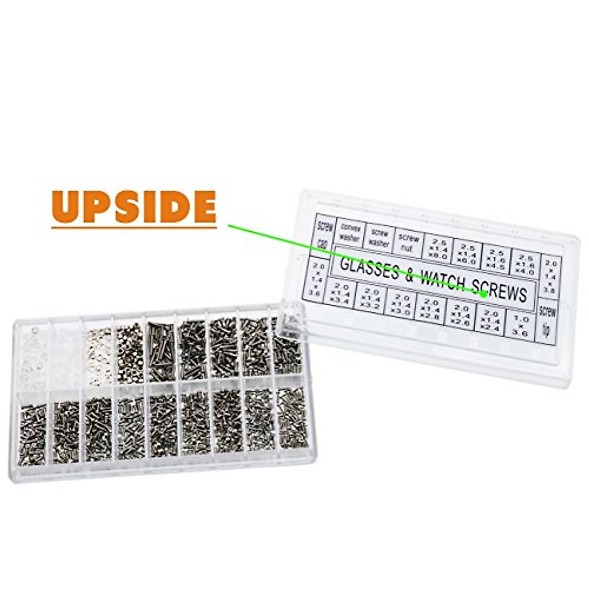 VAPKER 1000pcs Micro Eyeglass Sunglass Repair Screws, Nuts Assortment Stainless Steel Screws for Spectacles Watch with (Screwdriver)