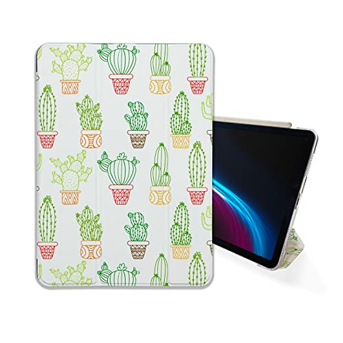 Kawaii Cactus Cute Painted case Compatible with iPad Mini Air Pro 7.9 8.3 9.7 10.2 10.9 11 12.9 inch Pattern Cover New 2022 2021 Trifold Stand 3 4 5 6 7 8 9 Generation 502 (7.9" Mini 4/5)
