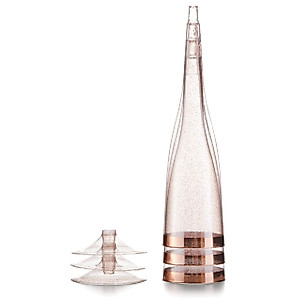 Rose Gold Plastic Champagne Flutes Disposable - Rose Gold Glitter with a Rose Gold Rim - [1 Box of 36 ] 6.5 Oz - Elegant Stylish Mimosa Glasses Perfect for Weddings Bachelorette Party, Events