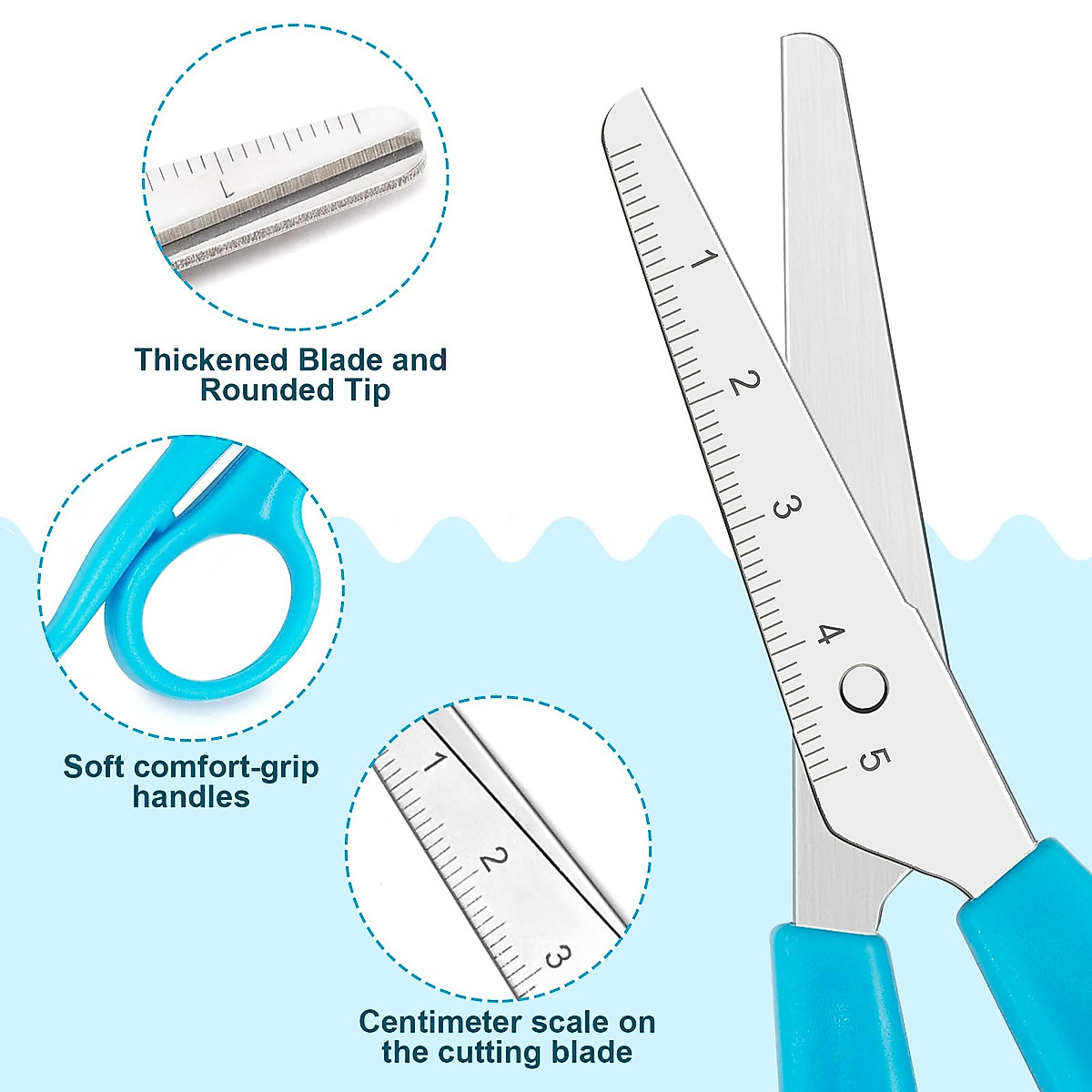 100 Pack Kids Scissors, 5 Inch Bulk Scissors for School, Blunt Tip Scissors for Child Student Teacher, Kids Safety Scissors for Preschool Classroom Office Home, School Supplies Craft Cutting Paper