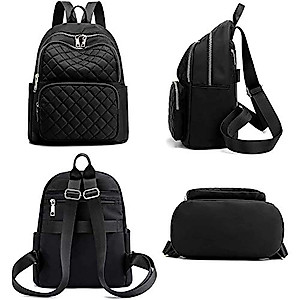 Zokrintz Women Nylon Bag Travel Quilted Backpack Lightweight Purse Small School Bag for Girls