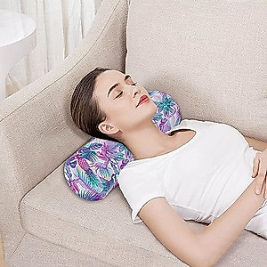 Vnurnrn Pineapple Leaves Neck Support Pillow Round Neck Roll Bolster Cylinder Pillow Cervical Pillows Bolster Pillow for Leg Knee Back Head Support for Study Work Men Women