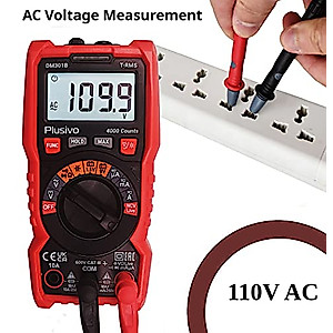 Multimeter 4000 Counts Digital Multimeter TRMS Auto-Ranging AC DC Voltmeter Ohm Volt Amp Tester NCV Live Test; Measures Voltage, Current, Resistance, Continuity with Set of Test Probes, Wire Stripper
