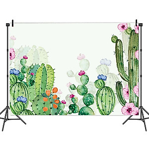 Watercolor Cactus Photography Backdrop Cactus Floral Birthday Photo Studio Background Vinyl 5x3ft Fiesta Cactus Themed Baby Shower Banner
