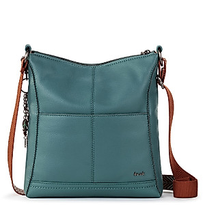 The Sak Lucia Crossbody Bag in Leather, Convertible Purse with Adjustable Strap, Dry Leaf