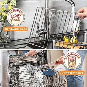 Air Fryer Wire Rack for Ninja Foodi 10 in 1 DT201 DT251 Digital Convection Toaster Oven, 14.4''*11.4'' Stainless Steel Air Fryer Accessories Roasting Steamer Grill Racks Baking Tray Rack