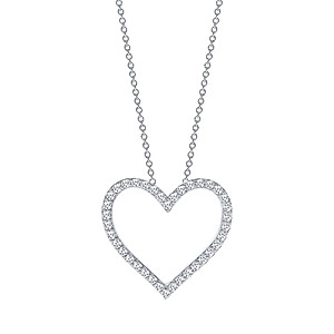 Elmas 1/4ct Round Natural Diamond 925 Sterling Silver Diamond Heart Love Pendant Necklace for Women