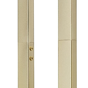 Globe Electric 12273 D'Alessio 58" Floor Lamp, Gold, White Linen Shade, Faux Marble Base, On/Off Socket Rotary Switch, Title 20 LED Bulb Included