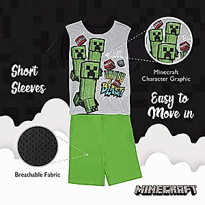 Minecraft Boys' Cotton Pajama Set, Have A Blast, 6