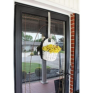 AuldHome Wicker Wall Pocket Baskets (2-Pack, White); Hanging Flower Door Baskets