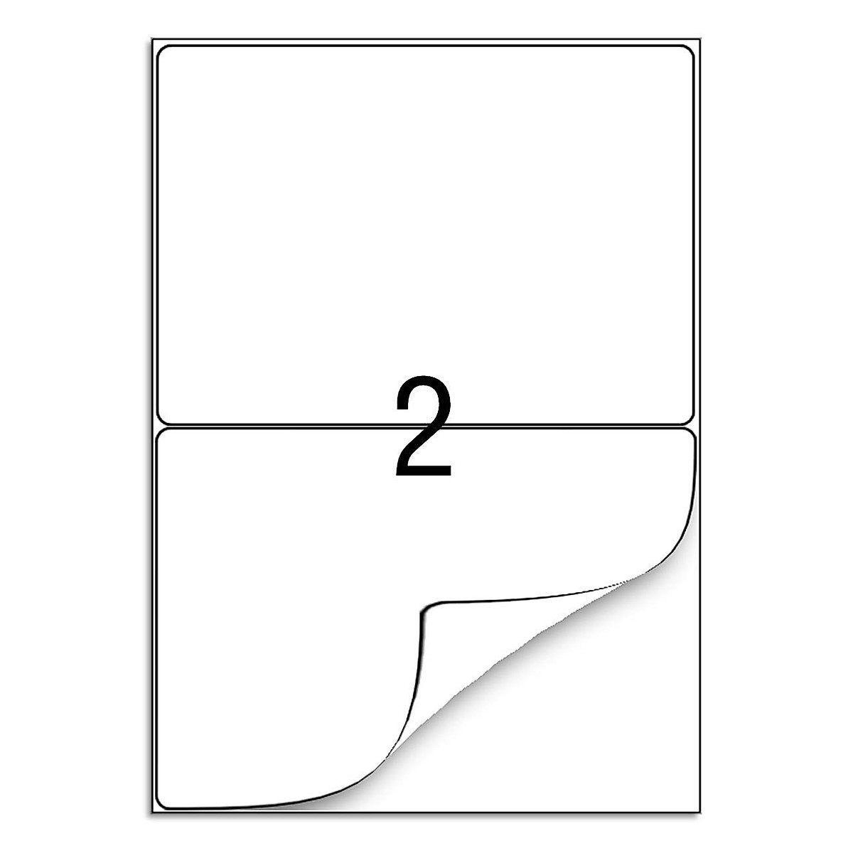 BESTEASY 200 Round Corner Half Sheet Self Adhesive Shipping Labels for Laser and Ink Jet Printers, White Blank (100 Sheets, 200 Labels)