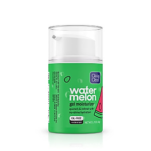 Clean & Clear Hydrating Watermelon Gel Facial Moisturizer, Oil-Free Daily Face Gel Cream to Quench & Refresh Dry Skin, Lightweight & No-Shine, 1.7 oz