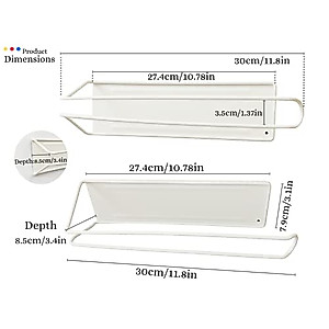 Magnetic Paper Towel Holder for Refrigerator- for Toolbox, Grill, RV, Fridge, Magnetic Towel Bar for Garage, Laundry Room, Bathroom, Kitchen, Metal White