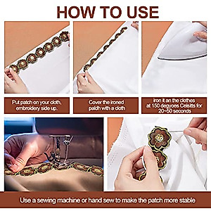 PH PandaHall 5 Yards Floral Embroidery Lace Trim, 1.6 inch Ethnic Jacquard Ribbon Flower Sewing Craft Edge Trim for Costume Bags Curtain Upholstery Home Decor, Saddle Brown