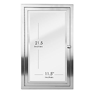 Head West Brushed Nickel Stainless Steel Recessed Medicine Cabinet Mirror - 16 x 26