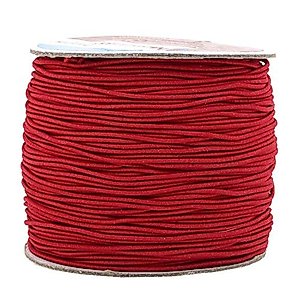 Mandala Crafts 1mm Red Elastic Cord for Bracelets Necklaces - 109 Yds Red Elastic String Stretchy Cord for Jewelry Making Beading - Stretch String for Sewing Crafting
