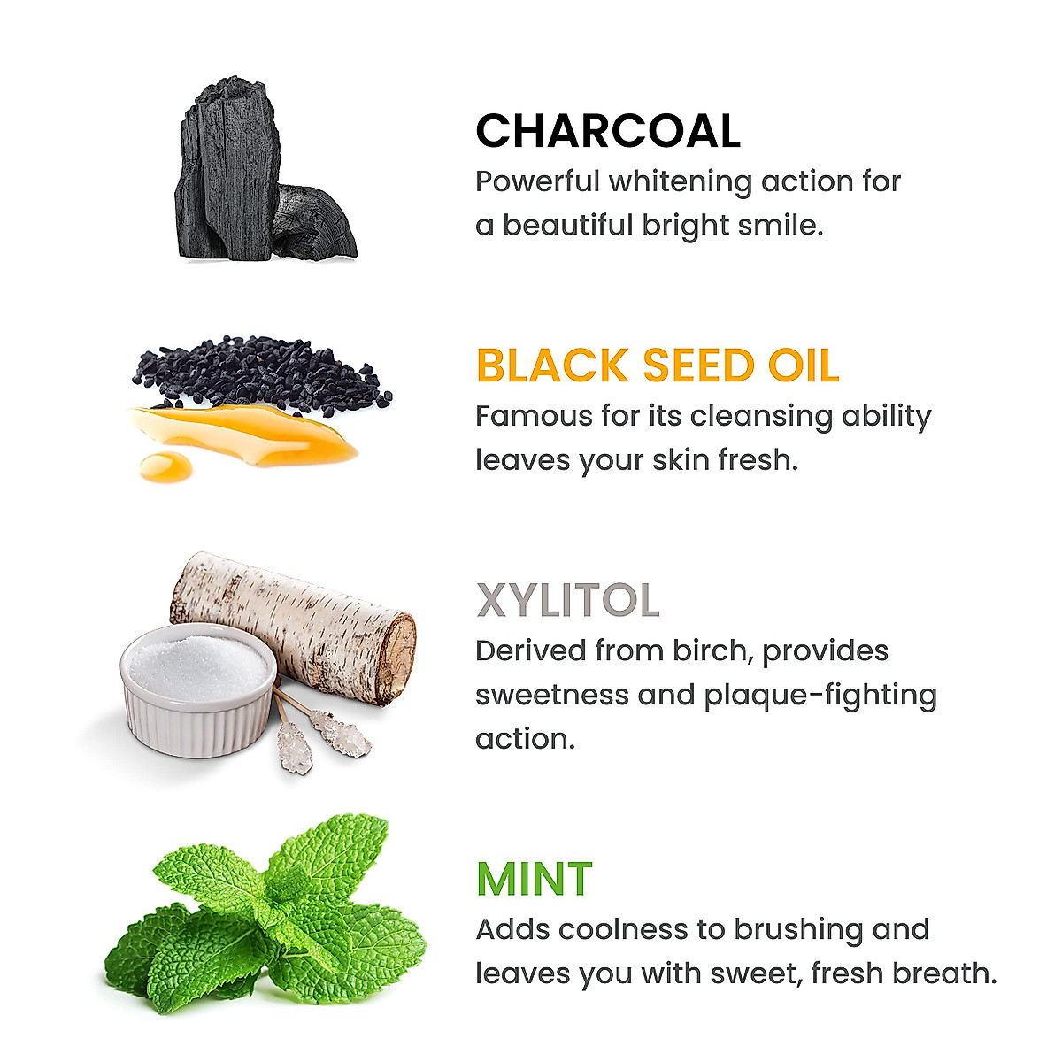 Himalaya Botanique Whitening Antiplaque Toothpaste with Charcoal + Black Seed Oil, Fluoride Free, for Whiter Teeth, 4 oz, 2 Pack