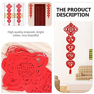 SEWACC Chinese Wedding Porch Sign 1 Pair Chinese Traditional Wedding Couplet Red Word Front Door Couplet Wedding Sticker Decorations for Home Wedding Party