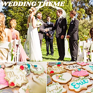 Crethinkaty 4PCS Plastic Bless Plaque Frame Pastry Biscuit Cookie Cutter Cake Fondant Cutters Mold Wedding Birthday Baby Party Baking（Style B）