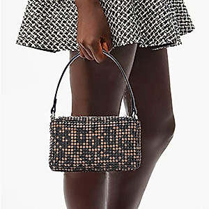 Beilaidisi Sparkling Crystal Leopard Evening Clutches Bling Rheinstone Chain Bag for Pary Wedding Date