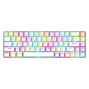 Qksky Wired Gaming Mechanical Keyboard 68 Key LED Backlit Two-Color Injection Luminous Keyboard for Laptop and Gamer Pro 68 Key Gaming Keyboard USB