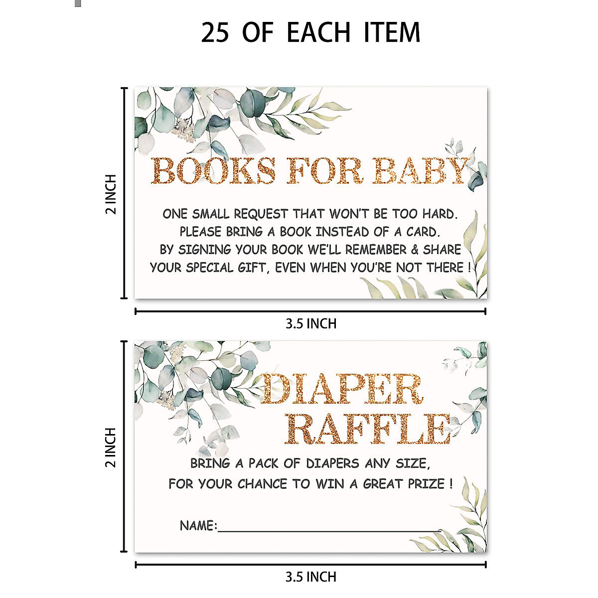 Yuansail Baby Shower Invitation Set, Fill In Invites Cards, Books For Baby, Diaper Raffle, Thank You, Boy, Each Design 25 Cards & Envelopes (Total 100 Cards) – (bb005-taozhuang)