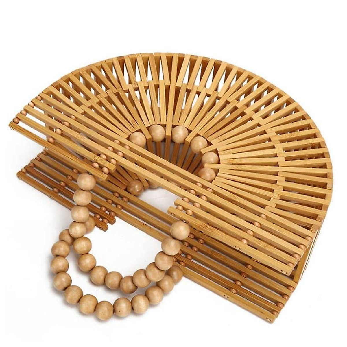 Womens Top Handle Bamboo Tote Bags Clutch Bag Beach Bag Large Size Purses Woven Tote Bamboo Bag