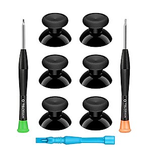 Xbox One Controller Joystick Replacement - 6PCS Original Thumbsticks Analog Thumb Sticks Parts - True Rubberized with T8 T6 Repair Screwdriver Kit for Xbox One Controller