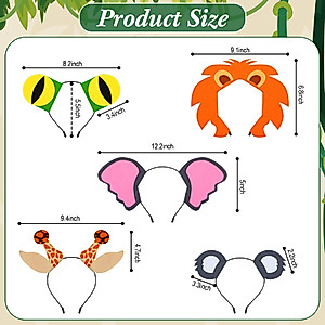 30 Pcs Animal Ears Headband for Kids Jungle Woodland Safari Zoo Headbands Birthday Halloween Party Favors (Animals)