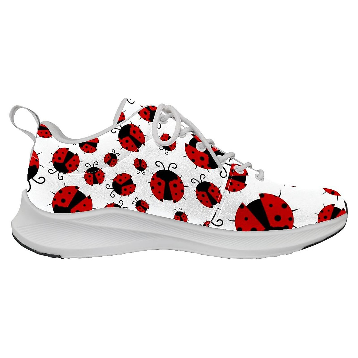 MhrsLifePack Women's Running Shoes Sports Shoe Shockproof Slip Ladybug 10 Girls Sneakers Print Lightweight Multicolor