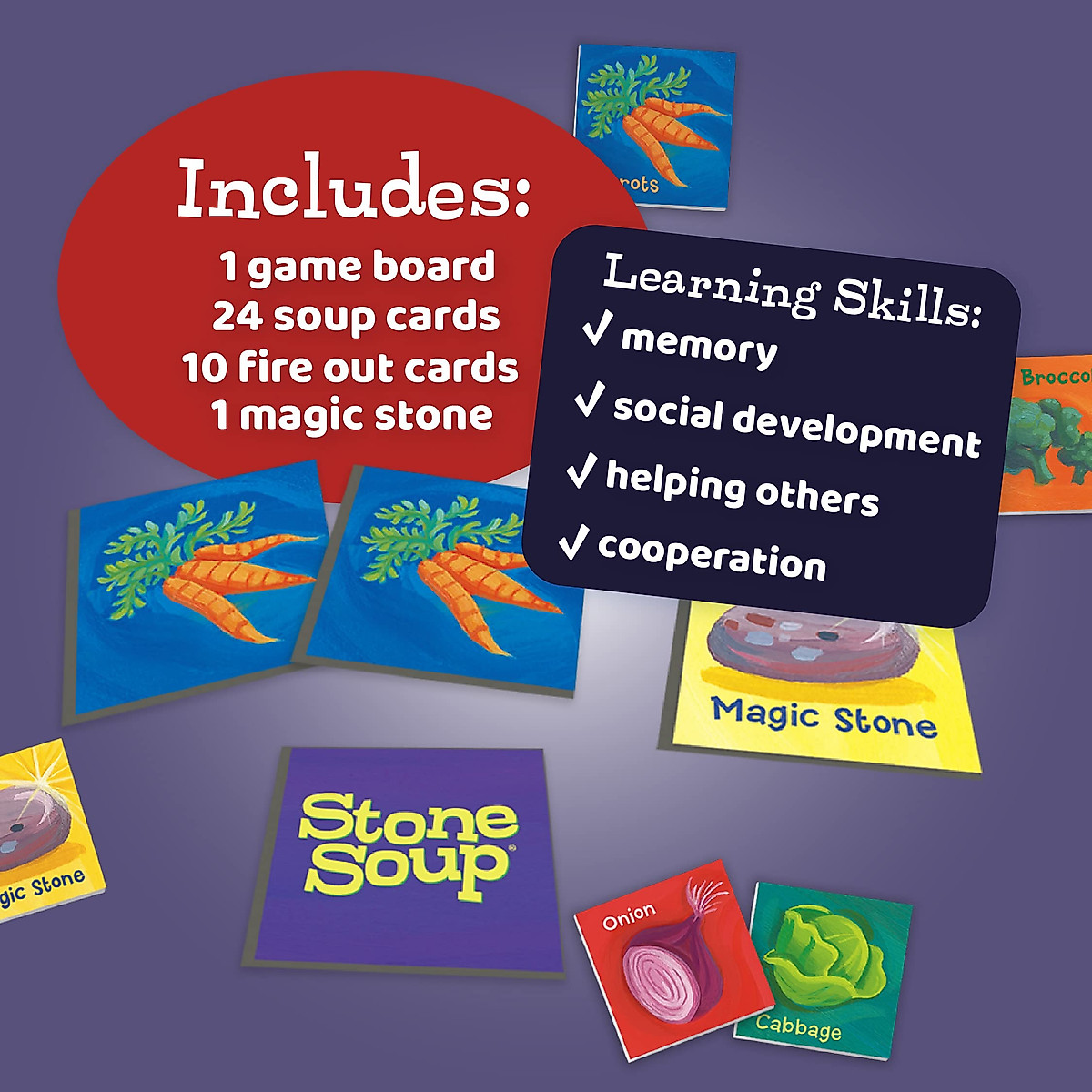 Peaceable Kingdom Stone Soup Cooperative Memory Board Game for Kids