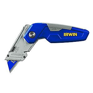 IRWIN Utility Knife, Folding with Blade Storage (1858319) , Blue