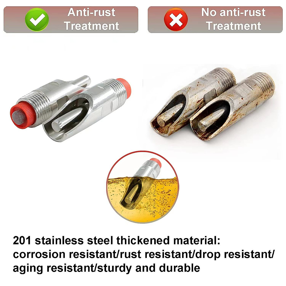 DRULAT 1/2" NPT Pig Nipple Waterer for Barrel Kit 8PCS Automatic Pig Waterer with Filter for Sows Piglets Dogs