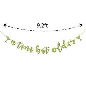 KakaSwa A Tini Bit Older Banner, Martini Bar Party Decorations, Weenies and Tinis Banner, Tini Bar Themed Birthday Bachelorette Party Decoration Supplies, Green Glitter