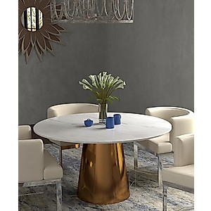 Neos Modern Furniture T0837GY Dining Table, White/Gray