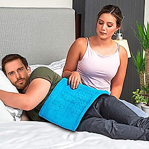 Cure Choice Heating Pad for Back Pain Relief, 12"x24" Large Electric Heating Pad for Shoulder/Neck/Knee/Leg Cramps, Adjustable Heat Settings, 2H Auto Shut Off, Moist Dry Heat Therapy, Washable (Blue)