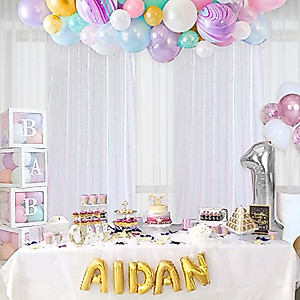 Sequin Curtains 2 Panels White Iridescent 2FTx8FT Sequin Photo Backdrop Sequin Backdrop Fabric Background