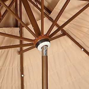 PUPZO 9 ft - Patio Umbrella, Tiki Thatched Outdoor Umbrella with Hawaiian Style Beach Umbrella with Center Light