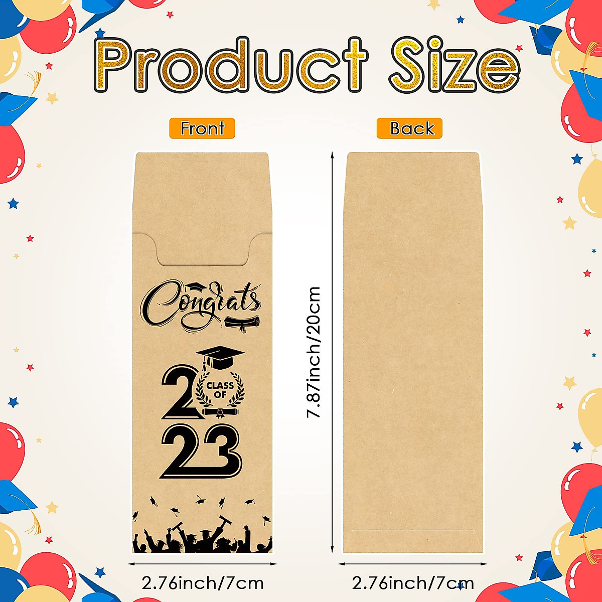 60 Pieces Graduation Silverware Bags Utensil Cutlery Holders Class of 2023 Graduation Party Supplies for College, Senior, High School Congrats Grad Centerpiece Table Decor (Kraft Paper)