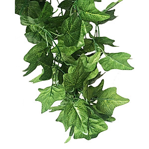 Botius 40 Ft Artificial Ivy Silk Vines Fake Hanging Plants High Simulation Garlands Greenery Chain for Home Wedding Wall Party Decoration, Pack of 5